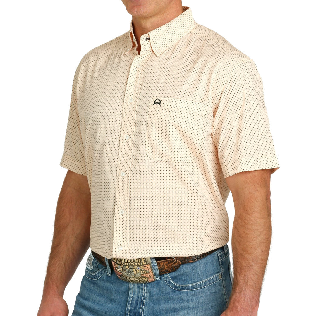 Cinch Men's ArenaFlex Short Sleeve Button-Down In Peach | Lammle's ...