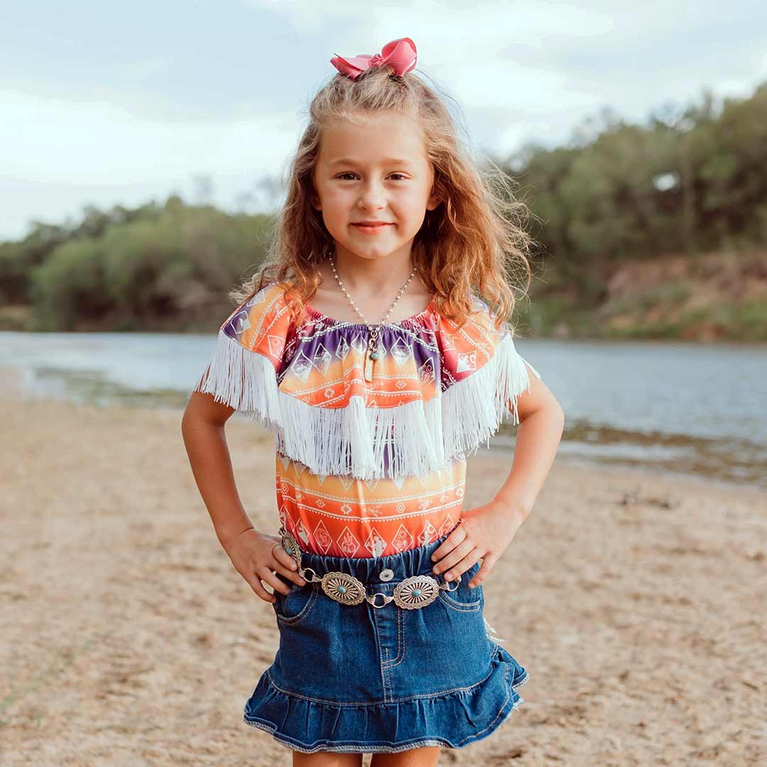 Shea Baby Toddler Girls' Neon Aztec Fringe Shirt | Lammle's