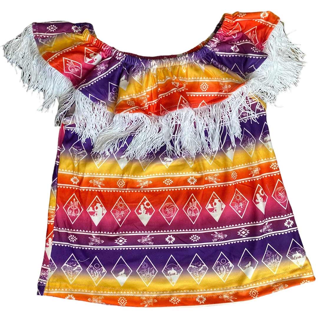 Shea Baby Toddler Girls' Neon Aztec Fringe Shirt | Lammle's